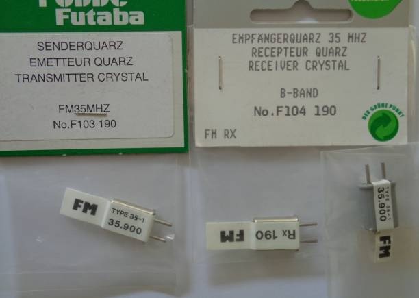 1 xFM-Senderquarz K. 190, 2 x FM-Empfängerqwuarz K.190 - Faber Modellbau